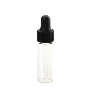 clear glass essential oil bottle,1 dram (4ml) 15 pack,glass eye dropper refillable essential oil vials perfume sample test bottle with pure dropper tubes&black screw cap travel cosmetic container