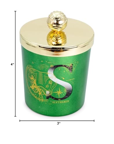 Harry Potter House Slytherin Premium Scented Soy Wax Candle with Unique Aromatic Fragrance | 50-Hour Burn Time | Home Decor Housewarming Essentials, Wizarding World Hogwarts Gifts and Collectibles