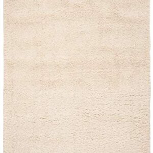 SAFAVIEH Fontana Shag Collection 4' x 6' Cream FNT800B Solid Non-Shedding Living Room Bedroom Dining Room Entryway Plush 2-inch Thick Area Rug