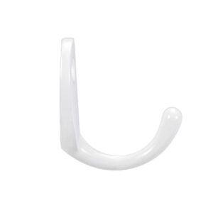 uxcell 2 Pcs Wall Mounted Hook Robe Hooks Single Coat Hanger Hanging, Zinc Alloy, White