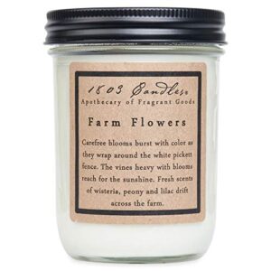 1803 candles - 14 oz. jar soy candles - (farm flowers)