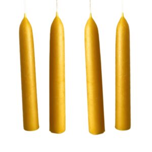 candlestock handmade dripless pure beeswax taper candles - 6 inches - 2 pairs (4 candles) - sage