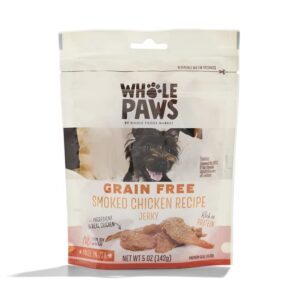 whole paws, whole paws, smoked chicken jerky, 5 ounce