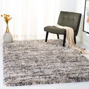 safavieh iceland shag collection area rug - 5'3" x 7'6", cream & grey, modern design, non-shedding & easy care, 2.5-inch thick ideal for high traffic areas in living room, bedroom (isg519a)