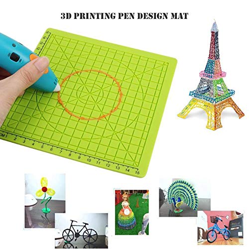 3D Printing Pen Silicone Design Mat Pad Geometric Basic Template Drawing Tools with Silicone Finger Caps Covers