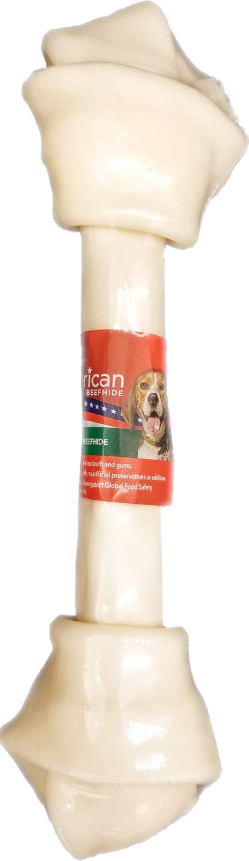 Pet Factory American Beefhide 12" Knotted Bone Dog Chew Treat - Natural Flavor, 1 Count/1 Pack