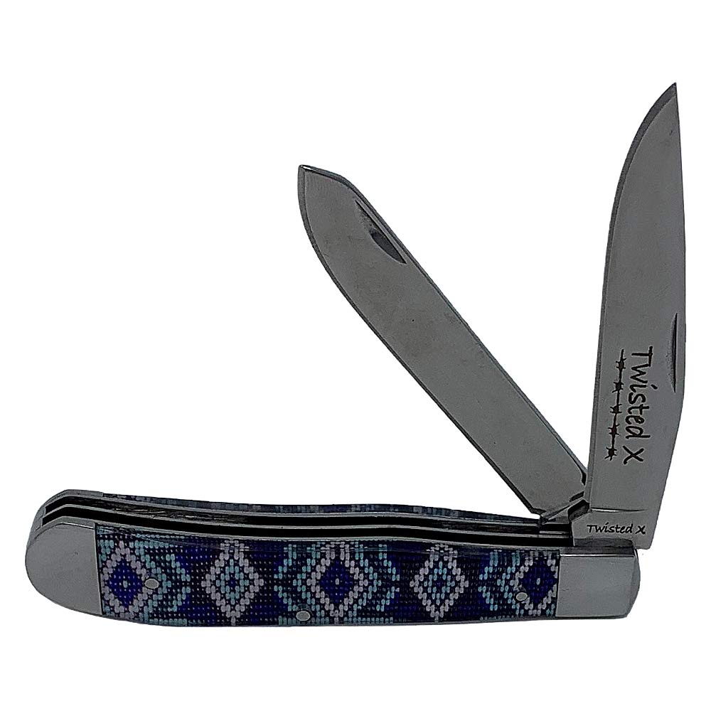 Western Fashion Tack Twisted X Blue Diamond Trapper Knife