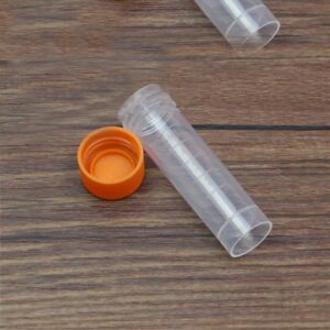 30Pcs 5ml Clear Plastic Test Tubes Vial Bottles Storage Containers with Screw Cap for Laboratory Lab School Educational