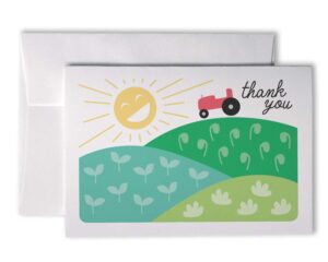 down on the farm thank you cards - 24 cards with envelopes