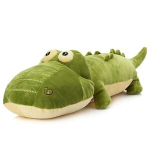 elfishgo crocodile big hugging pillow, soft alligator plush stuffed animal toy gifts for kids, birthday, christmas 25.6"