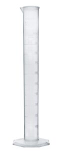 eisco graduated cylinder, 100ml - class a tolerance - octagonal base - tpx plastic - industrial quality, autoclavable