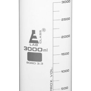 EISCO Beaker, 3000ml - Tall Form with Spout - White, 250ml Graduations - Borosilicate 3.3 Glass