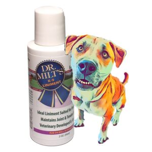 dr. milt's dog hip and joint pain relief spray and gel, topical magnesium sulfate & arnica ointment. reduces inflammation, lessens tenderness and alleviates nervousness. 1-2oz gel