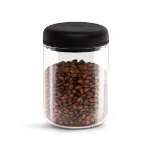 fellow atmos vacuum coffee canister & food storage container - 1.2 liter canister holds up to 16 oz of coffee beans - airtight food storage containers - coffee containers - 1.2 liter - clear glass