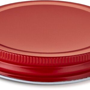 Kook Mason Jar Lids, Wide Mouth, for Wide Mouth Mason Jars, Leak Free, Airtight Silicone Seal, Made in USA, Set of 12, Red