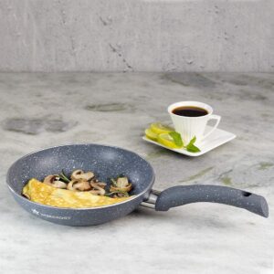 Wonderchef Granite Non-Stick Fry Pan with Induction Bottom & Soft-Touch Handles | Virgin Grade Aluminium | PFOA & Heavy Metals Free | 3.5mm thick | Grey | 26 cms | 2 litres | 2 Years Warranty