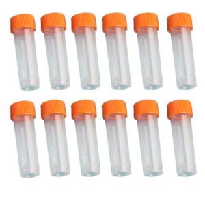 30pcs 5ml clear plastic test tubes vial bottles storage containers with screw cap for laboratory lab school educational