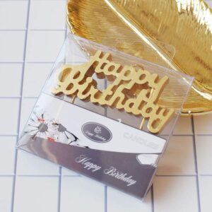 QQYL Gold Silver 1st 2nd 4th 18th 21st 25th 30th 40th 50th 60th 65th 70 85th 95th Happy Birthday Cake Topper Number Cake Candles Birthday Candles Decorating Kit Cake Banner Pop Sticks (Gold, Ha)