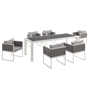 Modway Stance Outdoor Patio Woven Rope 7-Piece Dining Furniture Set