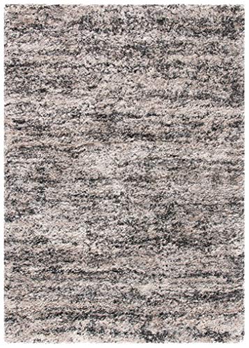 SAFAVIEH Iceland Shag Collection Area Rug - 5'3" x 7'6", Cream & Grey, Modern Design, Non-Shedding & Easy Care, 2.5-inch Thick Ideal for High Traffic Areas in Living Room, Bedroom (ISG519A)