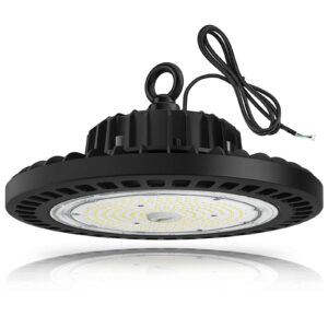 treonyia ufo led high bay light 5000k etl&dlc listed (600w hid/hps equivalent), super bright led shop garage warehouse lighting lamp fixture, ip65 waterproof (with ul approved 5’ cable) (150)