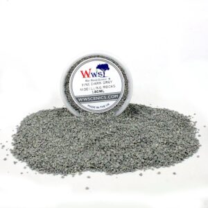 wwscenics fine dark gray modelling rocks 2mm | 180ml tub | wargame scenery & basing material