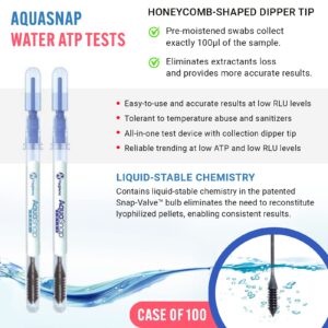 Bio Shield Tech Hygiena Aquasnap Total AQ-100X, Water ATP Testing Kits for Both Free and Microbial ATP, Water Quality Test Kit for Water Cooling Towers, Used with Hygiena Luminometers (100 Per Box)