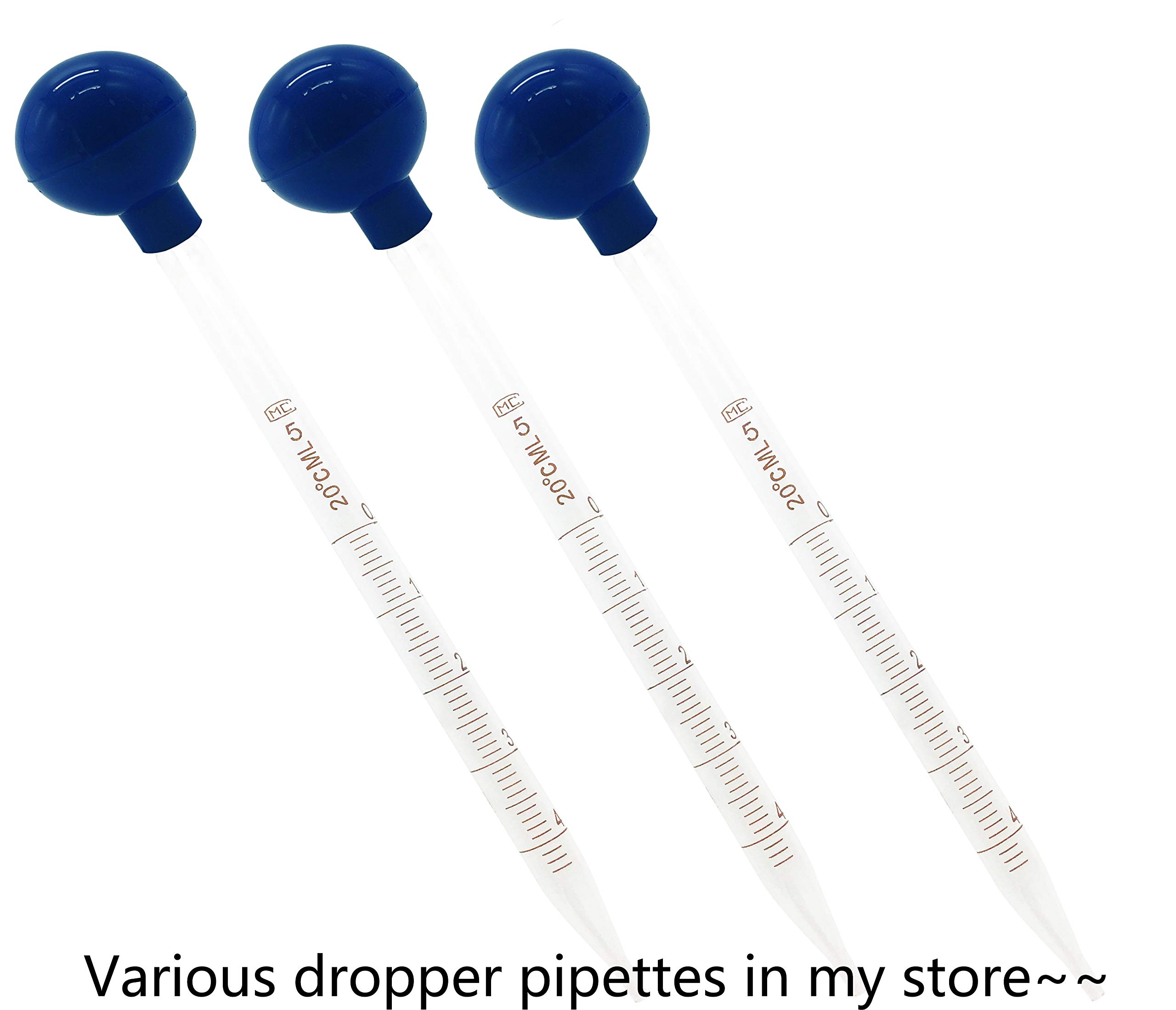 OESS Glass Graduated Dropper Pipettes with Blue Rubber Caps 10ml Pk/2