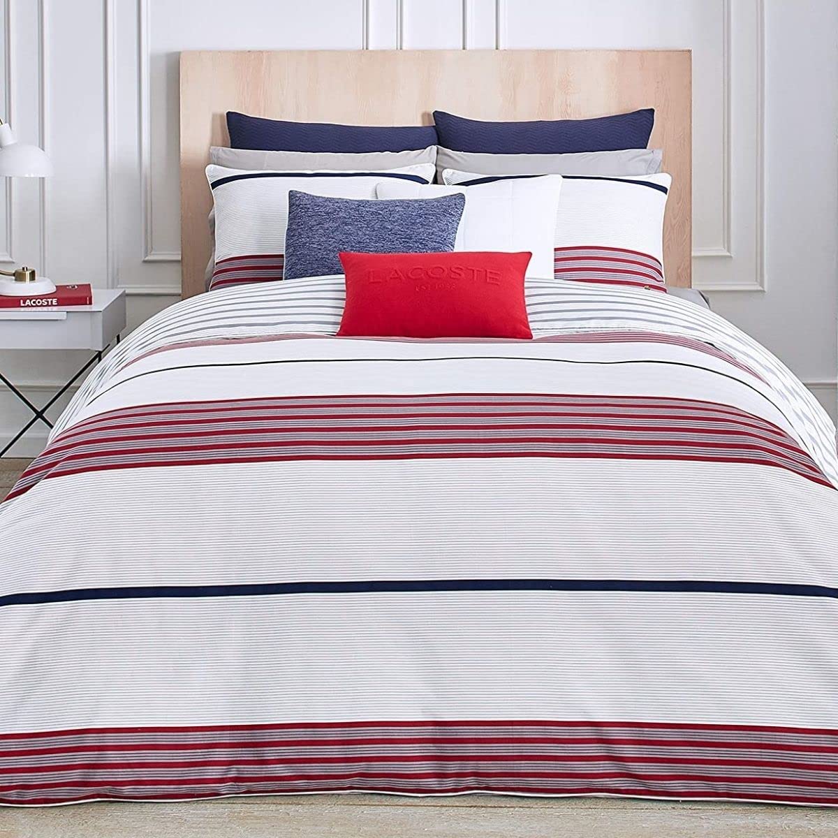 Lacoste Milady Comforter Set, Full/Queen, Red