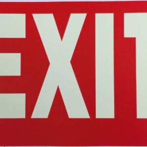 Exit Sign Glow-in-The-Dark Exit Sign, 12 by 8 Inches, Photoluminescent By natraco (4 Pack)