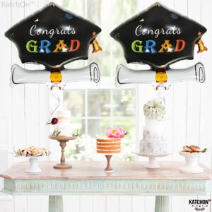 KatchOn, Graduation Cap Balloons - Big 24 Inch | Graduation Hat Balloons, Graduation Decorations Class of 2024 | Congrats Grad Balloons, Graduation Foil Balloons | Graduation Balloons Class of 2024