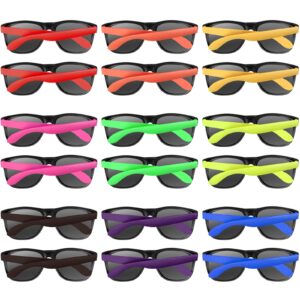 neon sunglasses party favors 18 pcs 9 colors 80's style for pool party,beach party,christmas celebration,thanksgiving,carnival,graduation party, summer party,birthday party,for teens adults