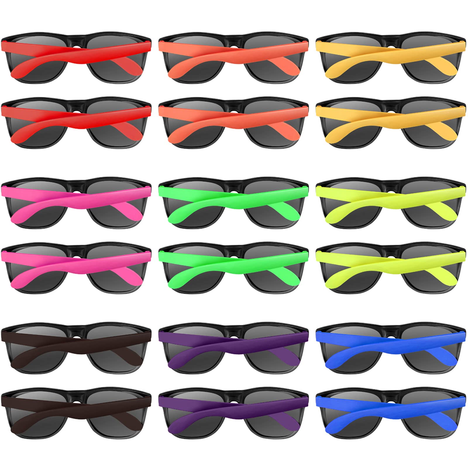 Neon Sunglasses Party Favors 18 PCS 9 Colors 80's Style for Pool Party,Beach Party,Christmas Celebration,Thanksgiving,Carnival,Graduation Party, Summer Party,Birthday Party,for Teens adults