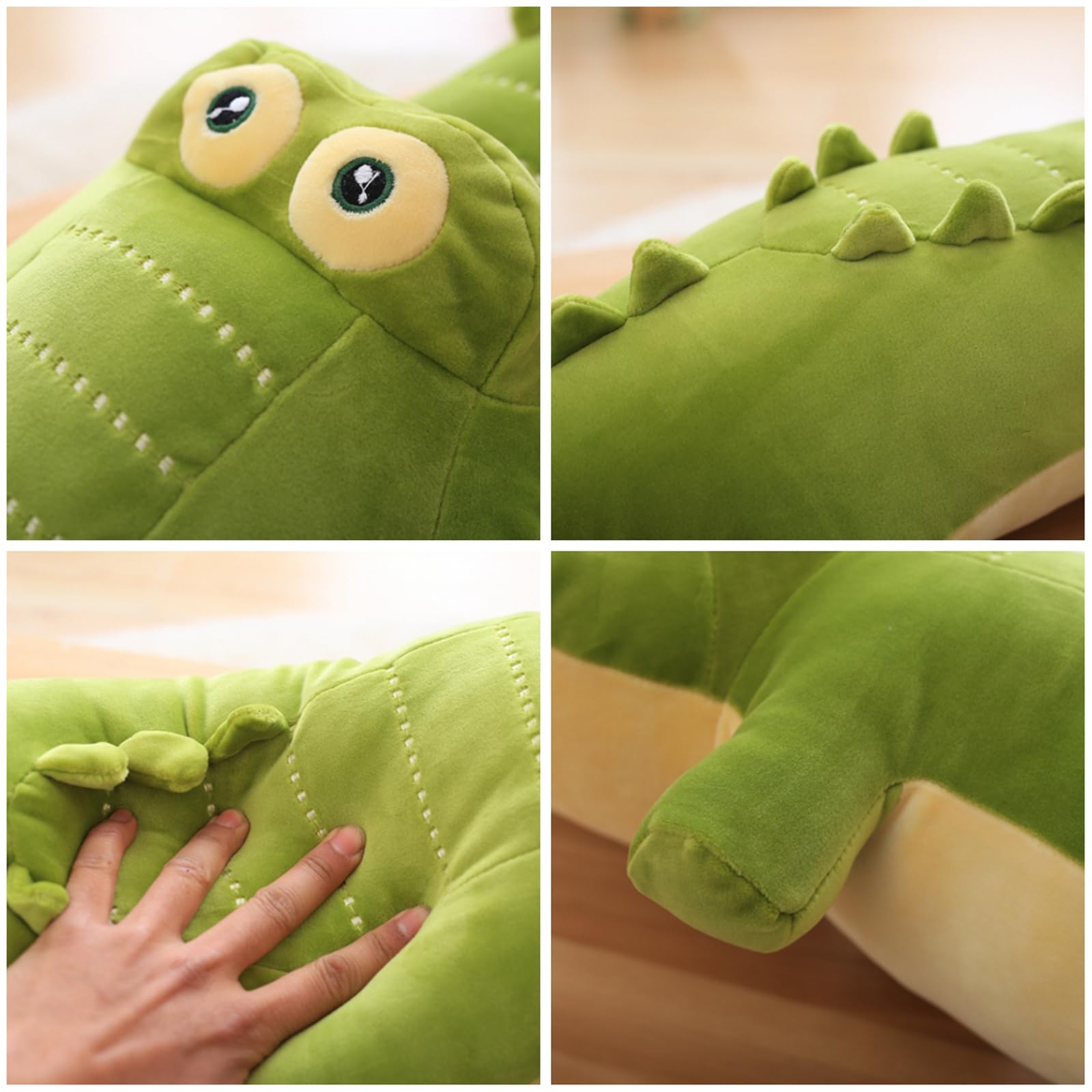 elfishgo Crocodile Big Hugging Pillow, Soft Alligator Plush Stuffed Animal Toy Gifts for Kids, Birthday, Christmas 25.6"