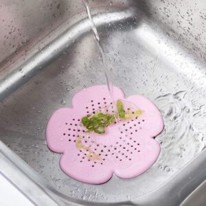 Sink Strainer 4 Pcs Creative Flower Shaped Kitchen Sink Strainer Shower Drain Hair Catcher Bathtub Drain Protector Home Bath Accessories