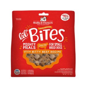 stella & chewy's freeze-dried raw lil' bites itty bitty beef recipe small breed dog food, 7 oz. bag (beef)