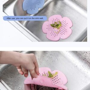 Sink Strainer 4 Pcs Creative Flower Shaped Kitchen Sink Strainer Shower Drain Hair Catcher Bathtub Drain Protector Home Bath Accessories