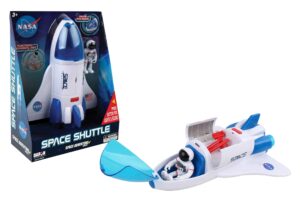 daron nasa space adventure series: space shuttle with lights & sounds & figure, approx 9" x 7", medium