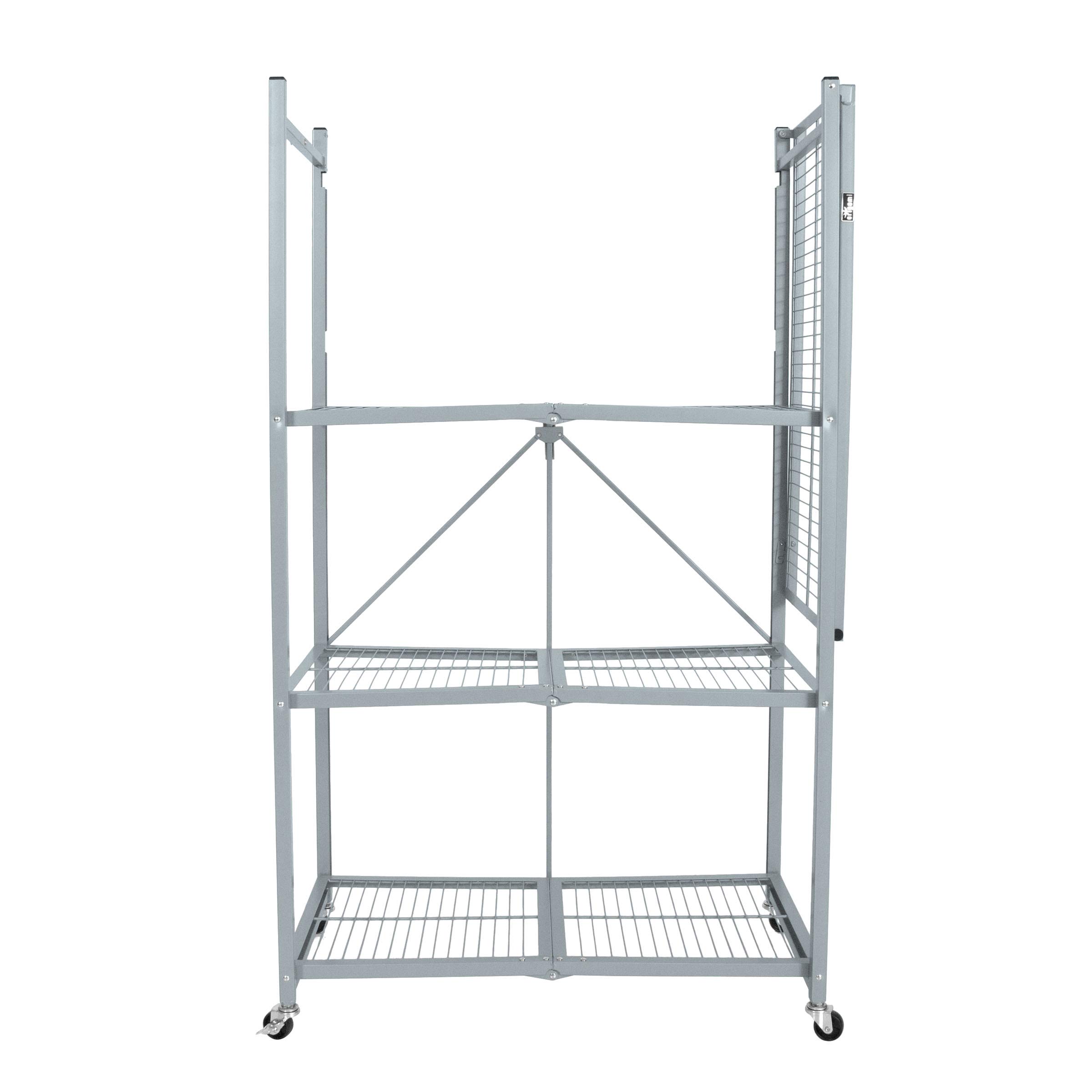 Origami R5 Foldable 4-Tier Garage Shelving Heavy Duty Shelving with Wheels, Metal Storage Rack Holds 1000 pounds, Garage Storage Rack & Organization, Storage Shelving (Platinum, R5)