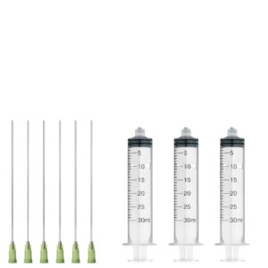 rachel's closeouts 6 packs of 14 gauge needle 5 inch with 3 pcs 30ml blunt tip syringe needle| blunt tip needle industrial dispensing needle | luer lock needle | syringe needles |