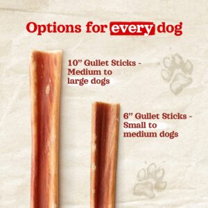 Natural Farm Gullet Sticks (6 Inch, 25 Pack), Grain-Free, Preservative-Free & Fully Digestible Beef Esophagus – Gentle Yet Effective Fun - Best for Light, Pups & Senior Chewers