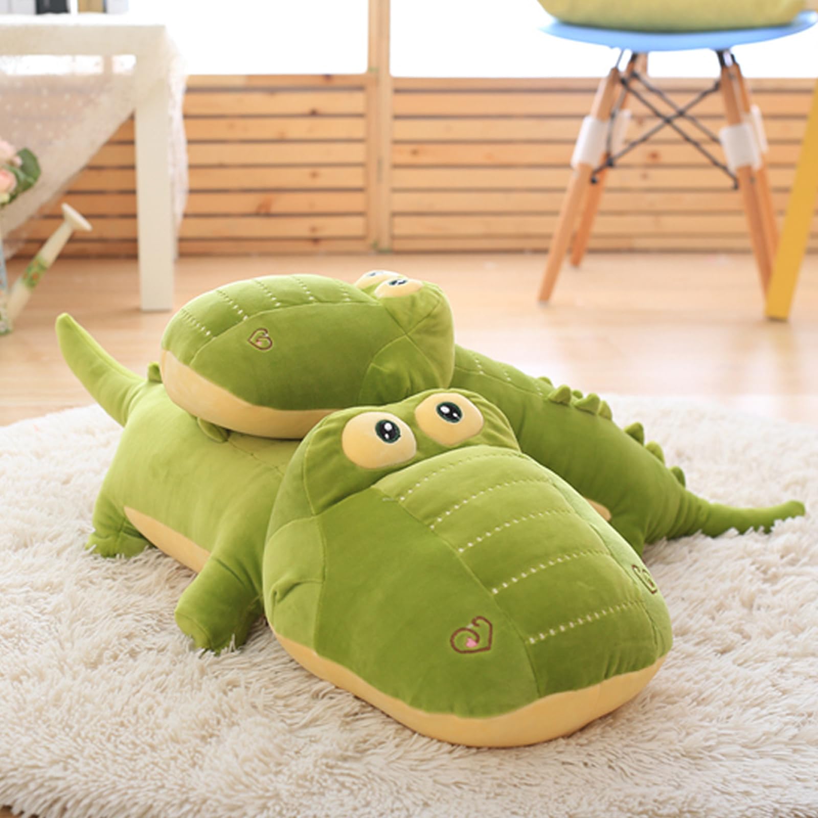 elfishgo Crocodile Big Hugging Pillow, Soft Alligator Plush Stuffed Animal Toy Gifts for Kids, Birthday, Christmas 25.6"