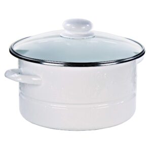 golden rabbit enamelware - 6qt stock pot (solid white)