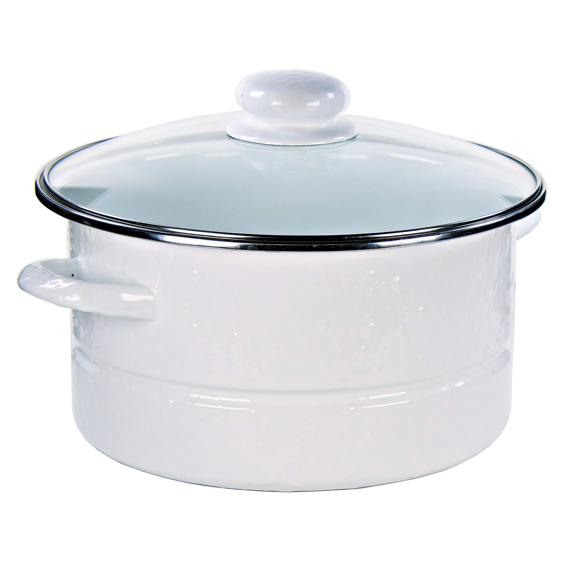 Golden Rabbit Enamelware - 6qt Stock Pot (Solid White)