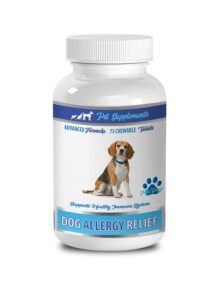 dog itchy skin relief - allergy and itch relief for all dogs - any size - with turmeric and quercetin - immune boost - turmeric curcumin for dogs - 1 bottle (75 tablets)