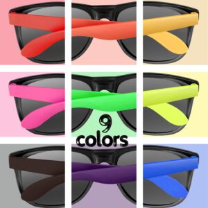 Neon Sunglasses Party Favors 18 PCS 9 Colors 80's Style for Pool Party,Beach Party,Christmas Celebration,Thanksgiving,Carnival,Graduation Party, Summer Party,Birthday Party,for Teens adults