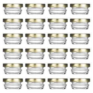 caviar line small mini glass jars with tin lids - 24 pcs x 1 oz / 28 g – all purpose empty storage jars