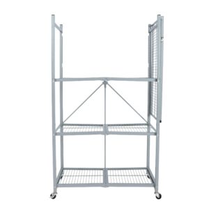 Origami R5 Foldable 4-Tier Garage Shelving Heavy Duty Shelving with Wheels, Metal Storage Rack Holds 1000 pounds, Garage Storage Rack & Organization, Storage Shelving (Platinum, R5)