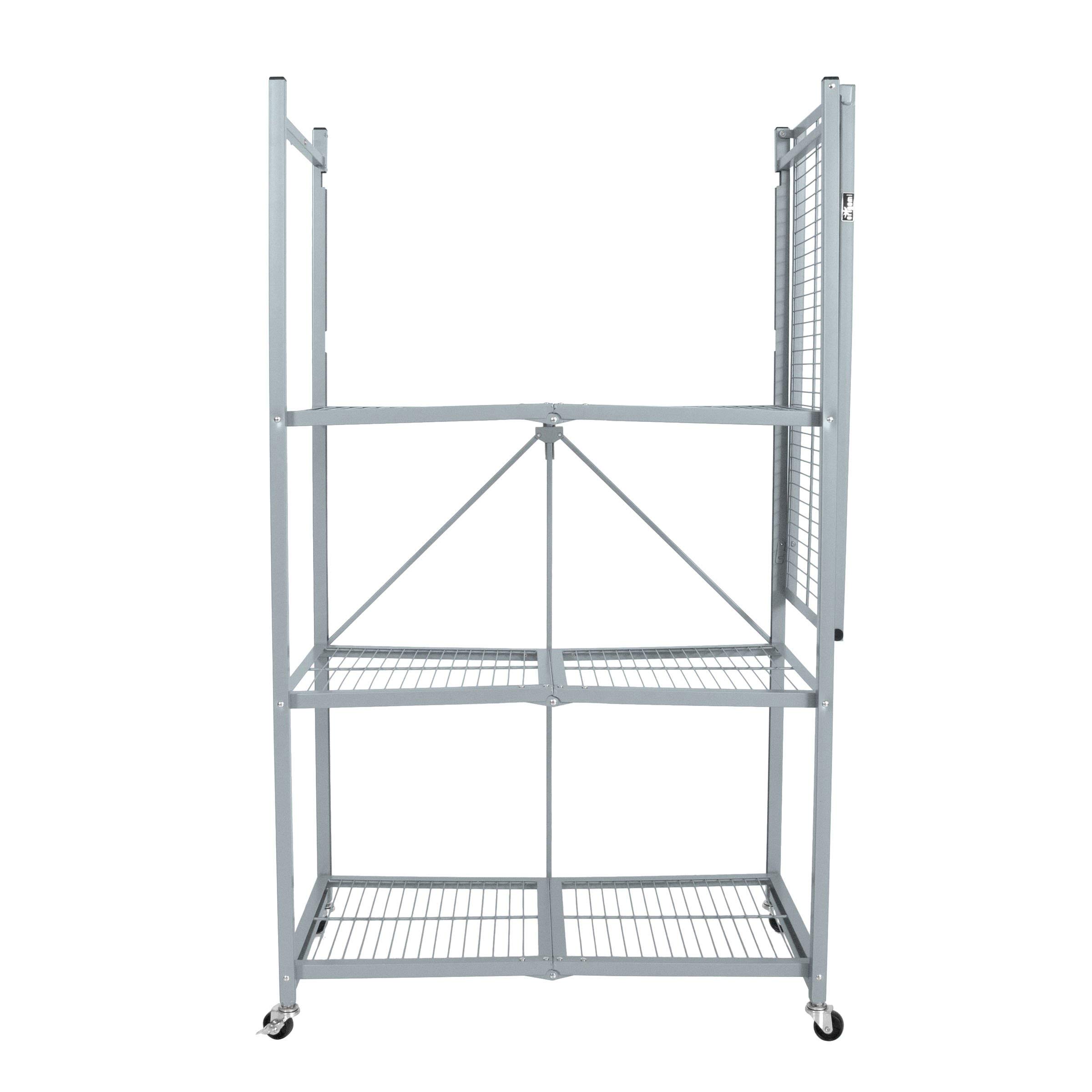 Origami R5 Foldable 4-Tier Garage Shelving Heavy Duty Shelving with Wheels, Metal Storage Rack Holds 1000 pounds, Garage Storage Rack & Organization, Storage Shelving (Platinum, R5)