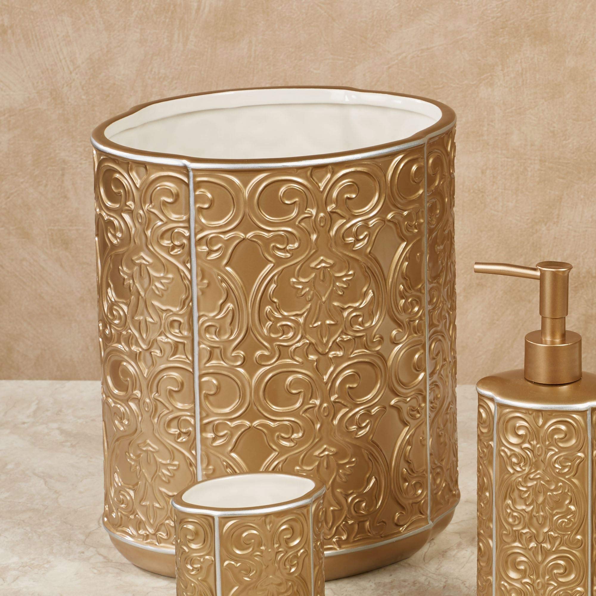 Touch of Class Destiny Wastebasket Gold